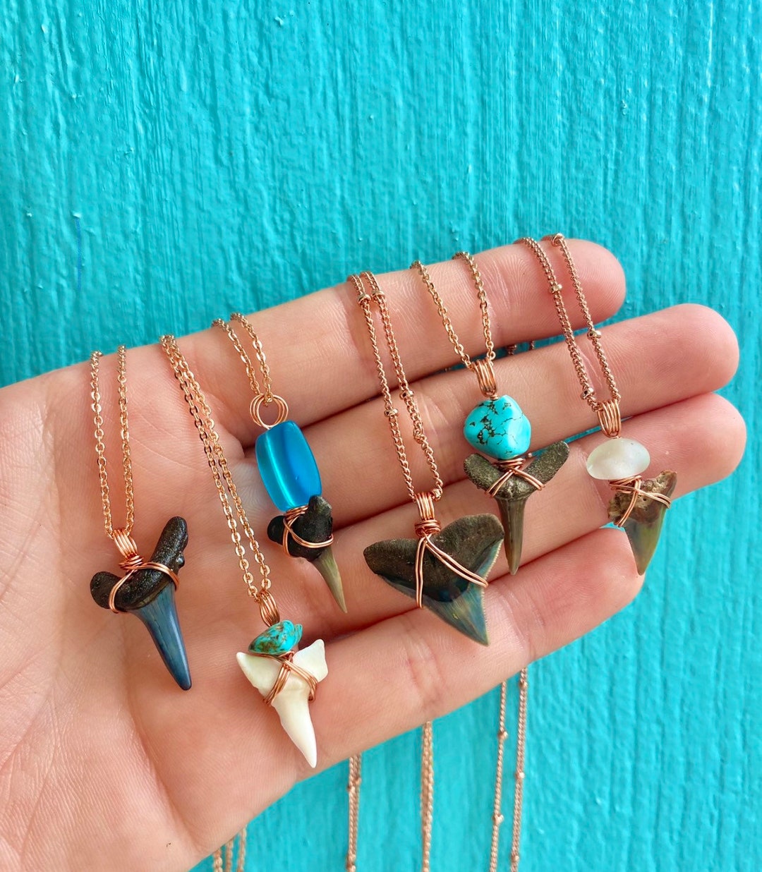 Rose Gold Shark Tooth Necklaces / Real Rose Gold Plated / Lead and ...