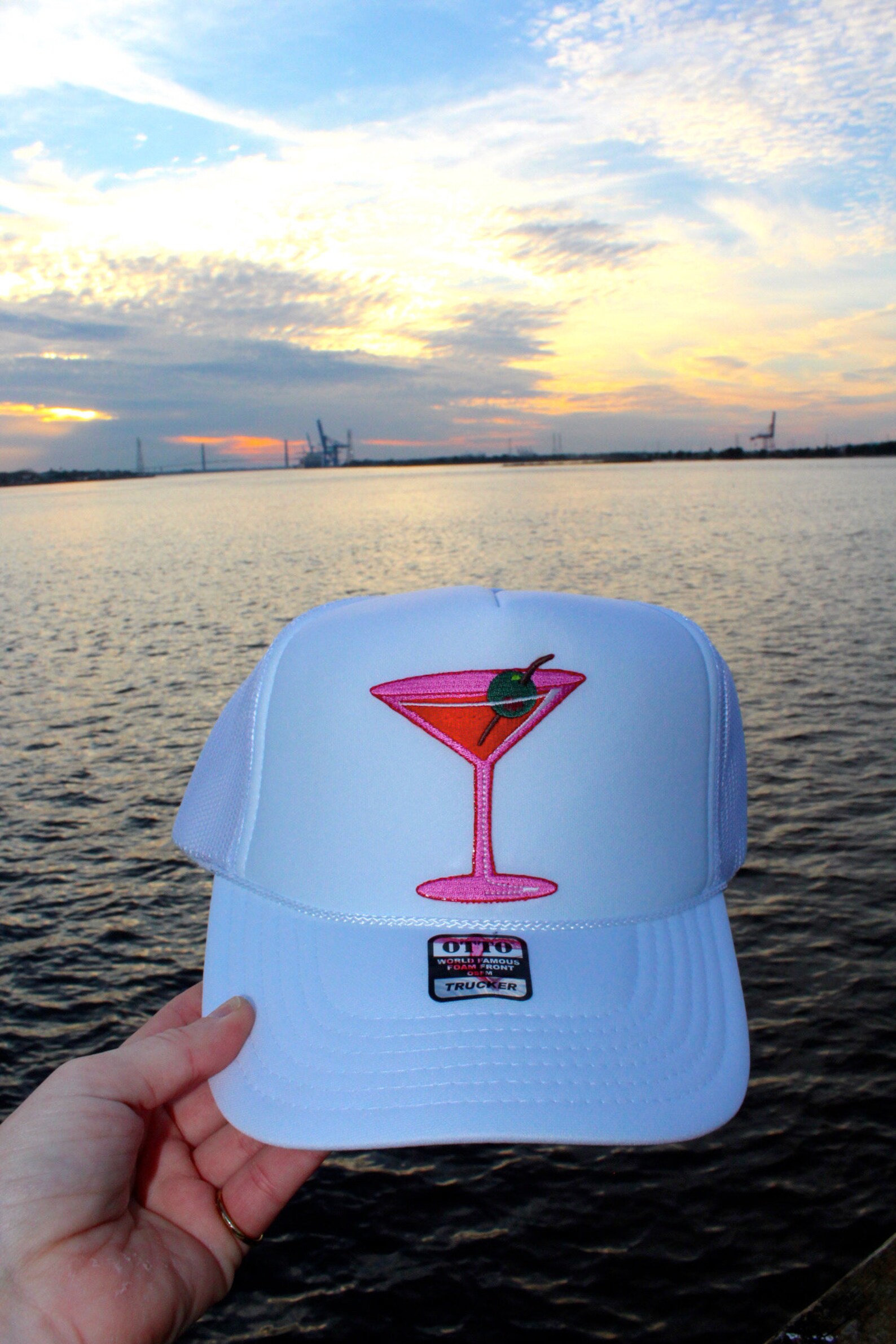 Martini Glass Trucker Hat - Etsy