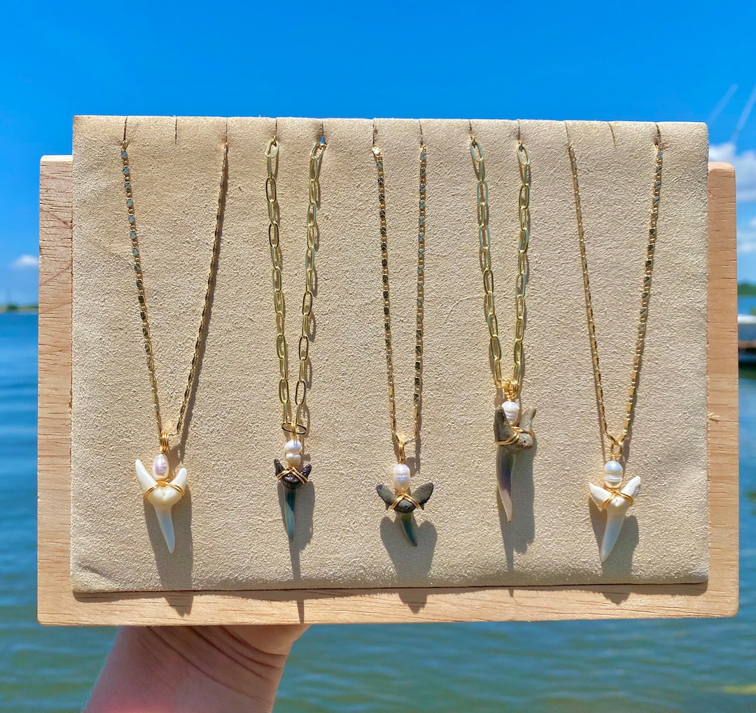 Freshwater Pearl X Shark Tooth Necklace - Etsy