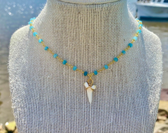Shark Tooth Necklace / Gold Plated Shark Tooth Necklace / Real Shark ...
