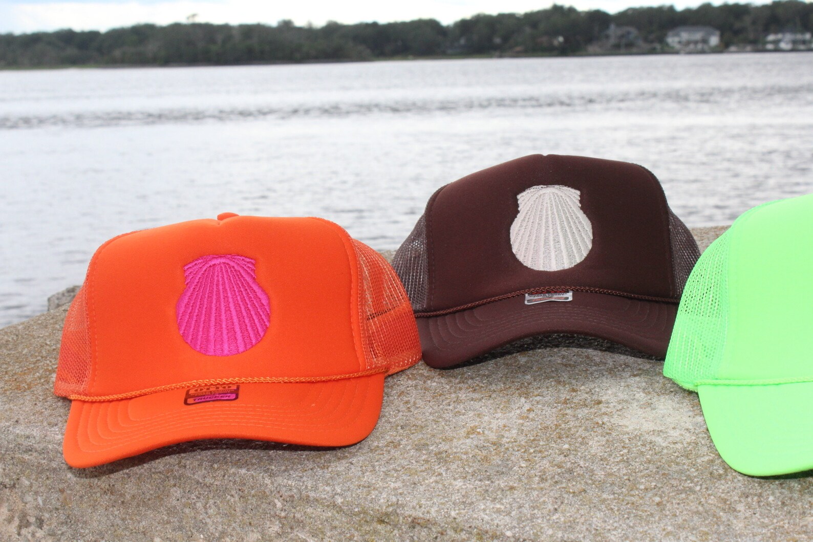 Orange & Pink Scallop / Sea Shell Trucker Hat - Etsy