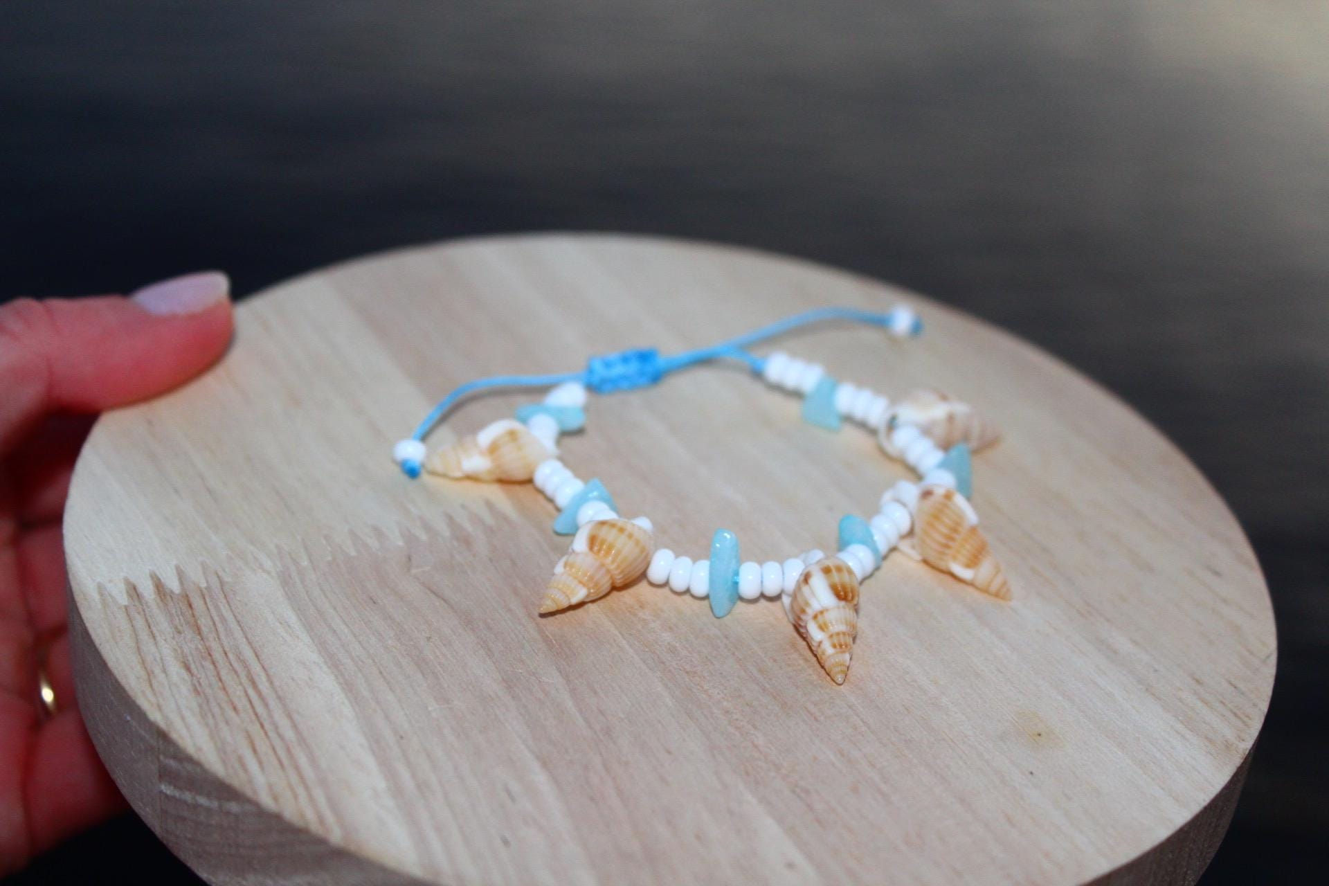 Beaded Sea Shell Bracelet - Etsy