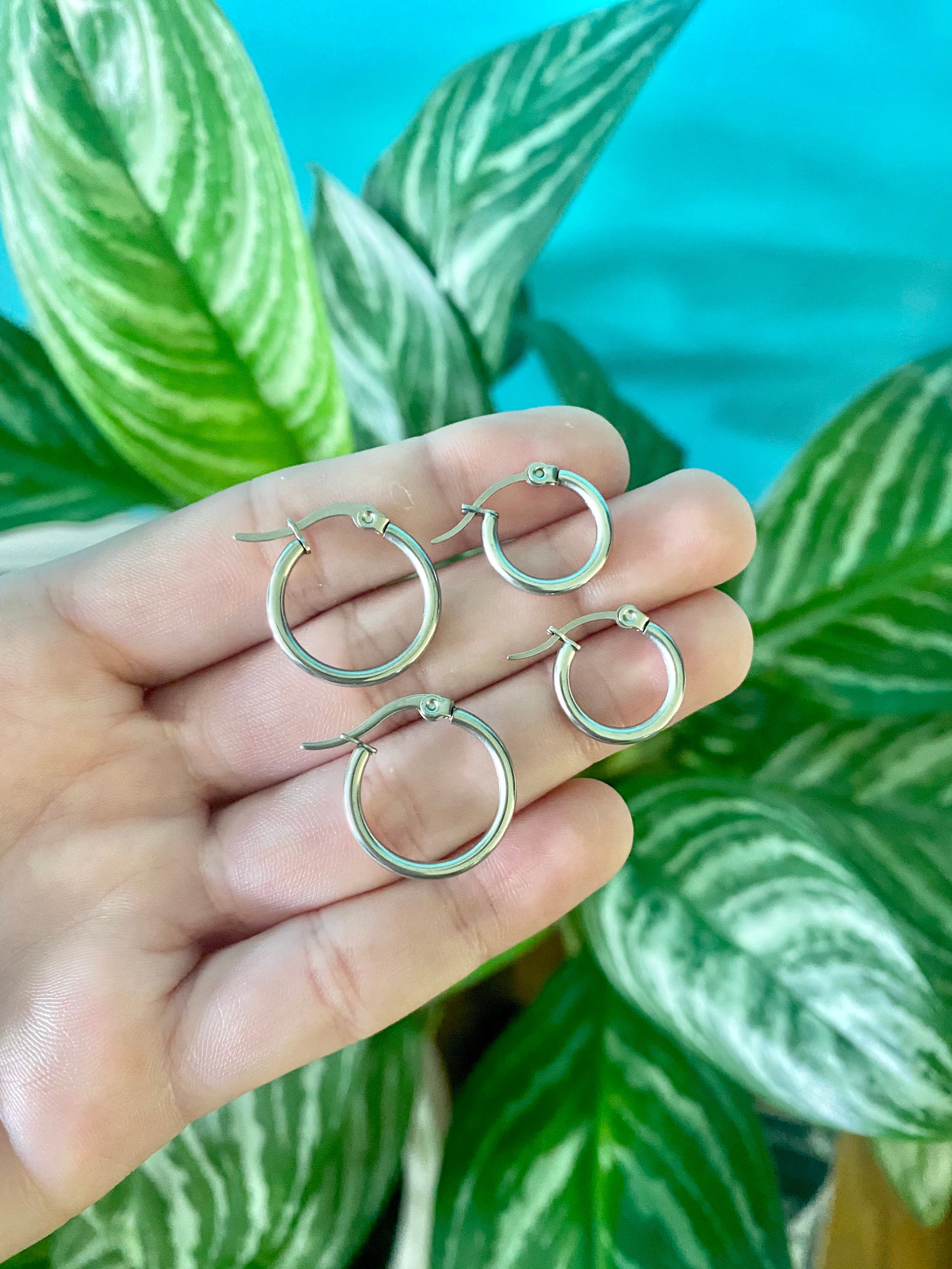 Silver Mini Real Shark Tooth Huggies White Sharks Tooth - Etsy