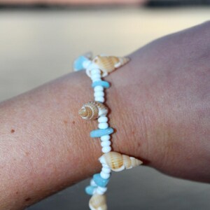 Beaded Sea Shell Bracelet - Etsy