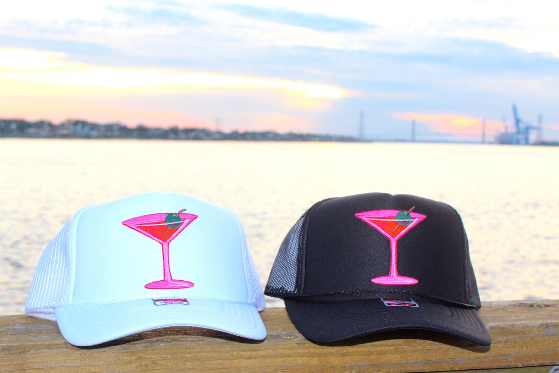 Martini Glass Trucker Hat - Etsy