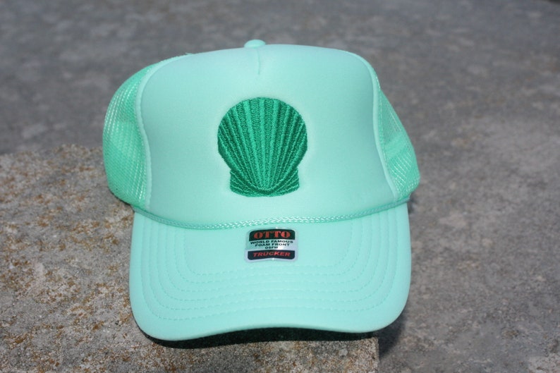 Mint & Green Scallop / Sea Shell Trucker Hat - Etsy