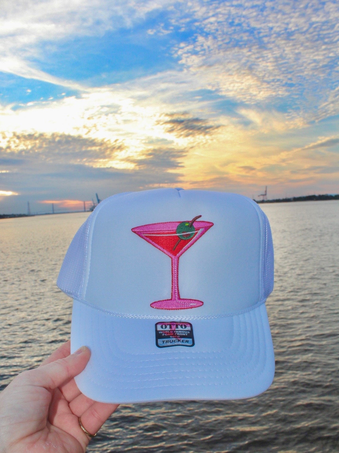 Martini Glass Trucker Hat - Etsy