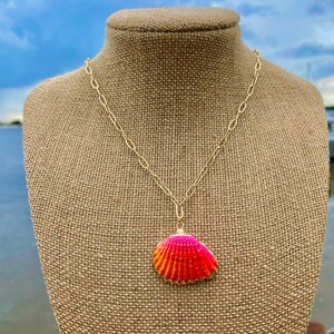 Gold Sunset Painted Sea Shell Necklaces - Etsy