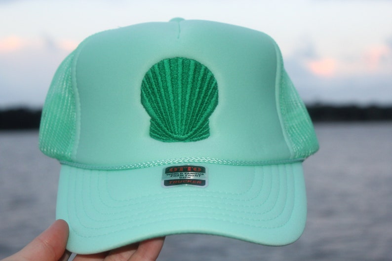 Mint & Green Scallop / Sea Shell Trucker Hat - Etsy
