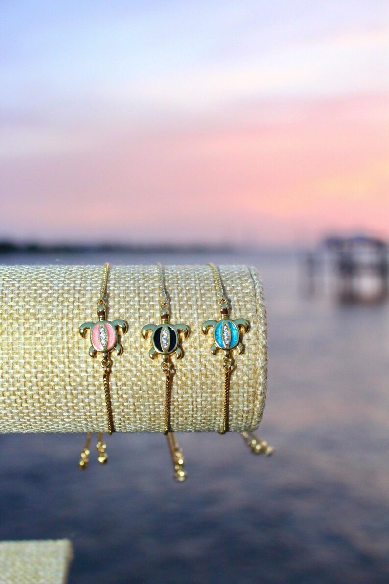 Gold Sea Turtle Tennis Bracelet - Etsy