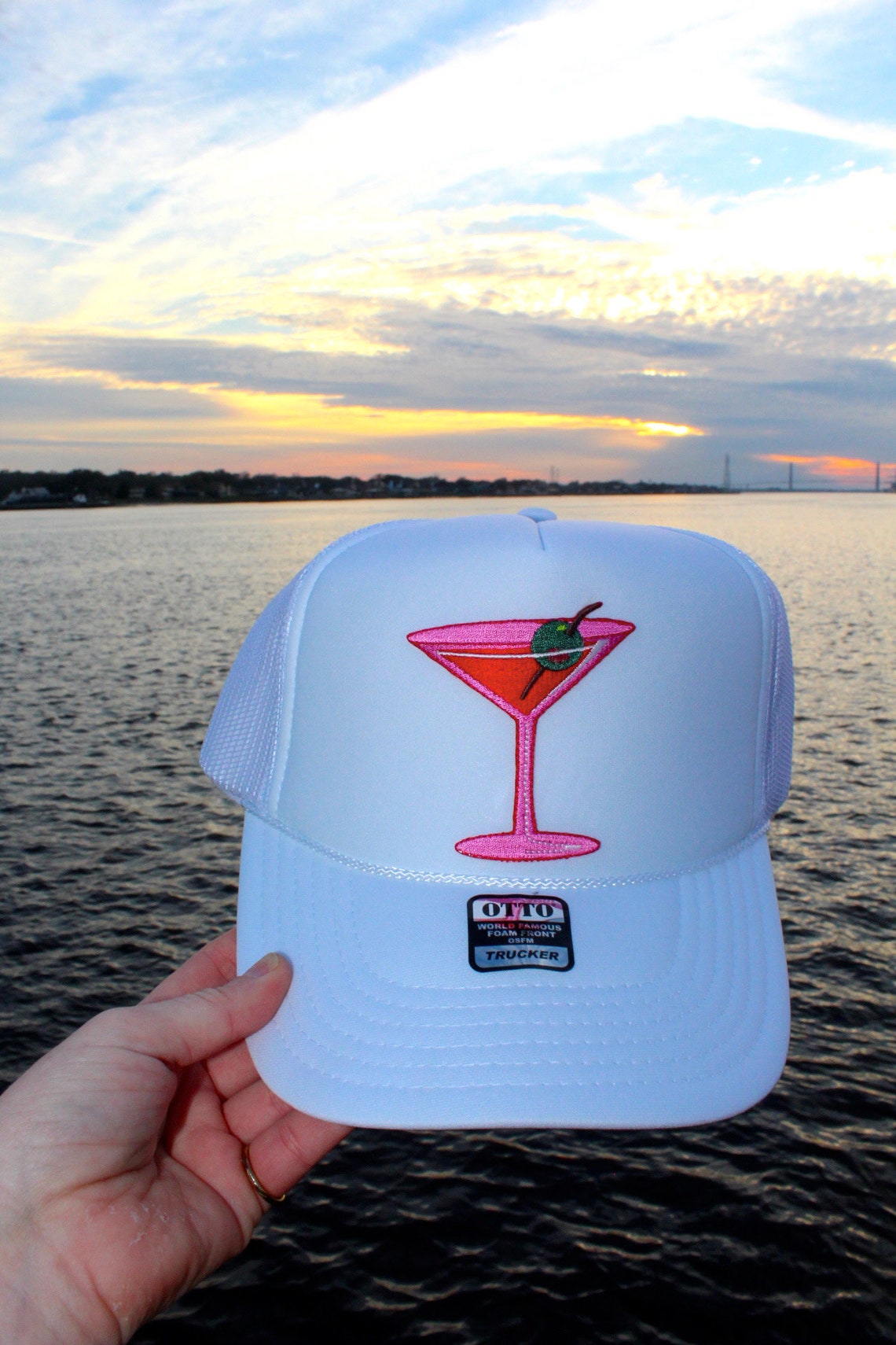 Martini Glass Trucker Hat - Etsy