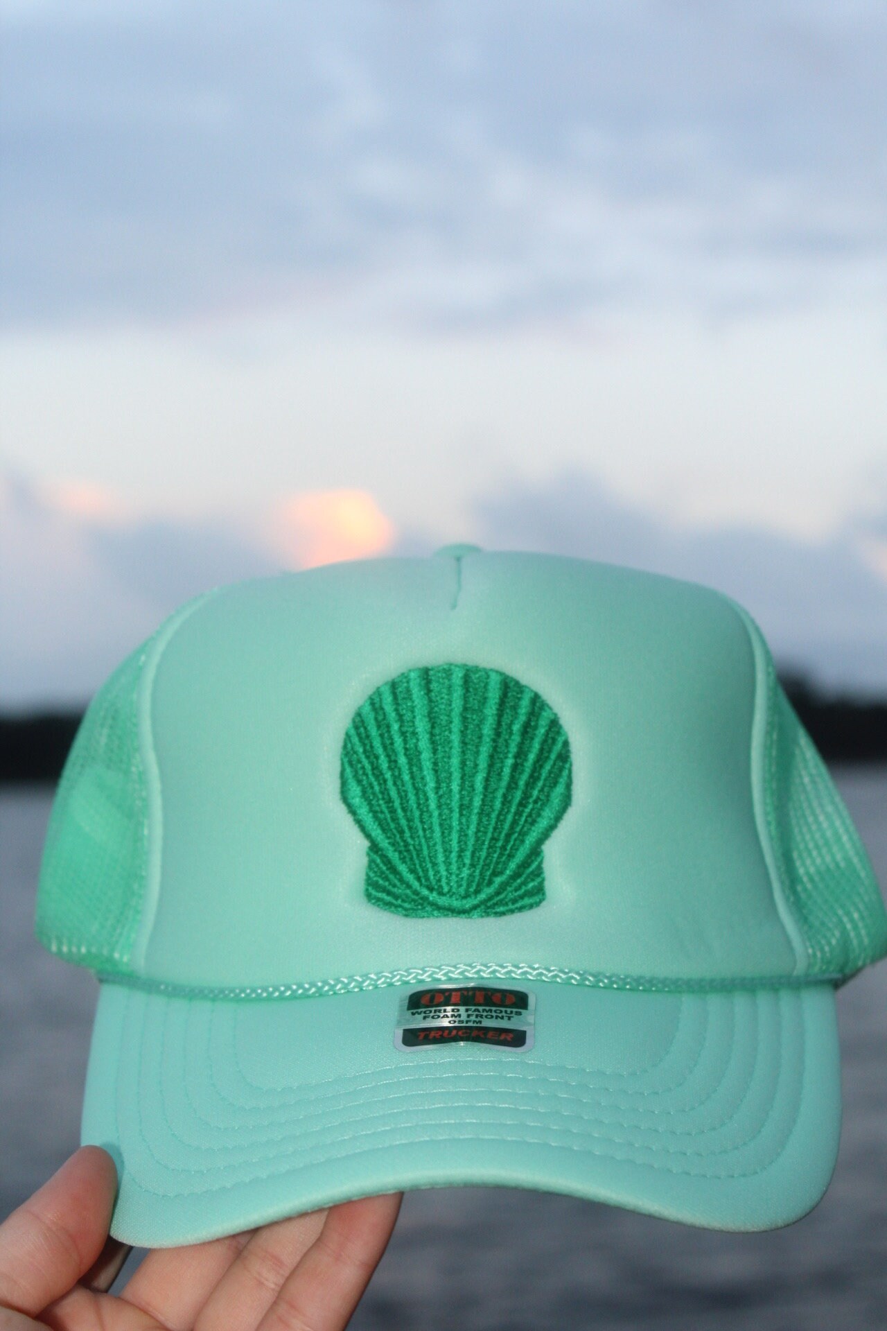 Mint & Green Scallop / Sea Shell Trucker Hat - Etsy