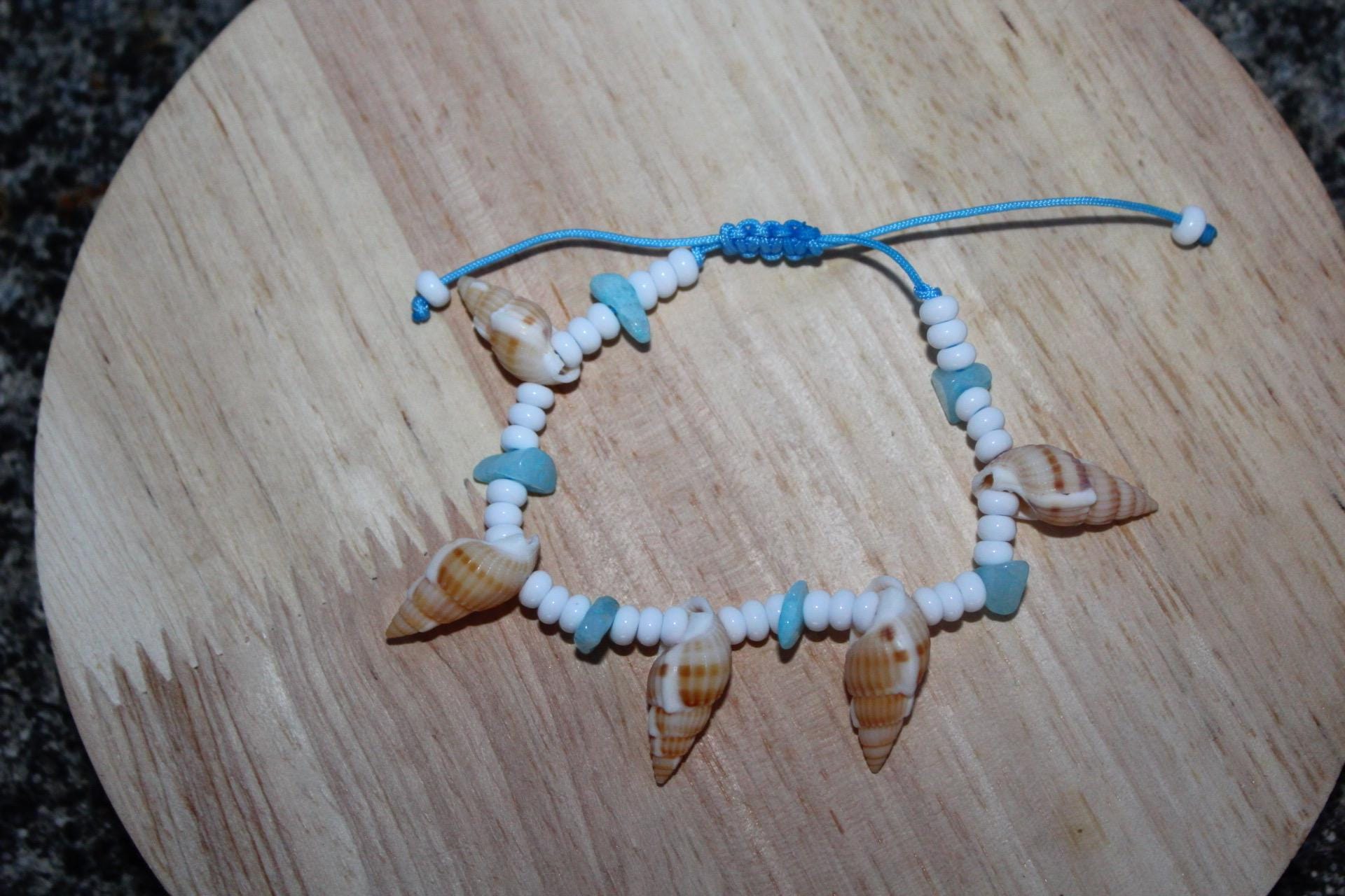 Beaded Sea Shell Bracelet - Etsy