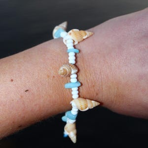 Beaded Sea Shell Bracelet - Etsy