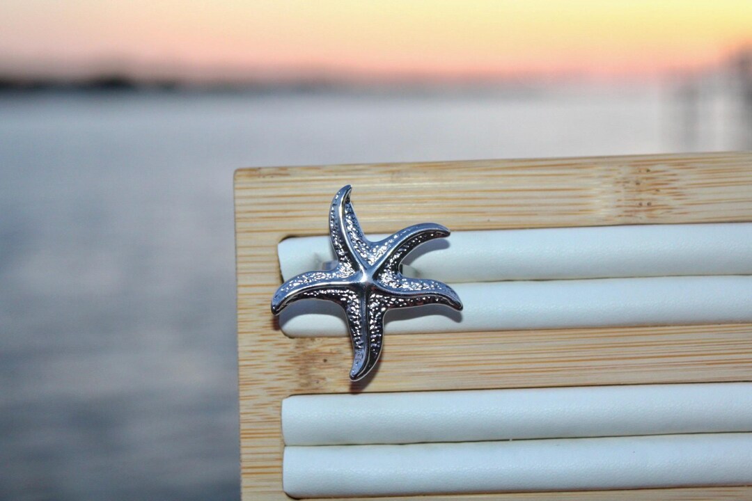 Stainless Steel Silver Chunky Statement Starfish Ring - Etsy