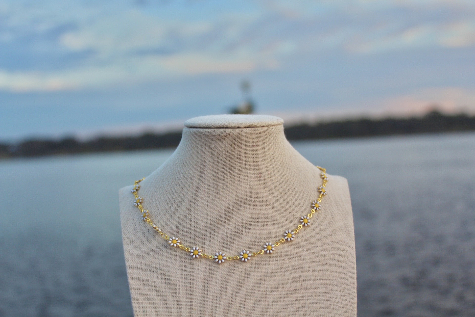 18K Gold Plated Daisy Necklace - Etsy