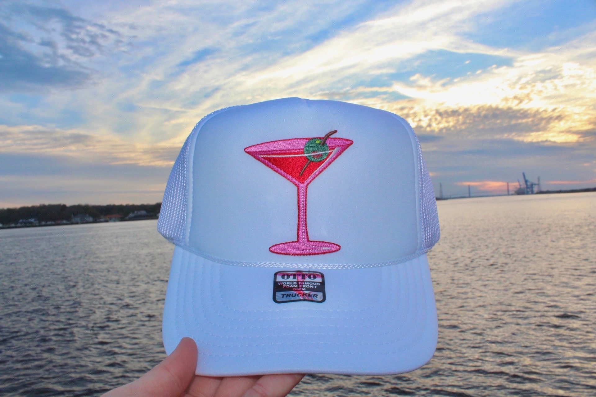 Martini Glass Trucker Hat - Etsy