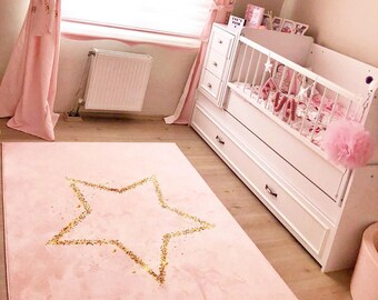 Pink Star Rug - Etsy