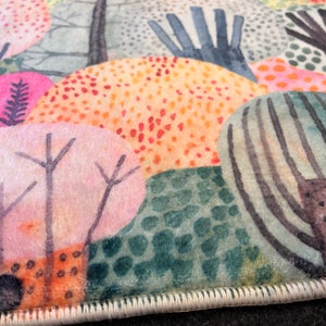 Colorful Trees Scandinavian Ultra Soft Nursery Kids Rug , Pillow Case ...