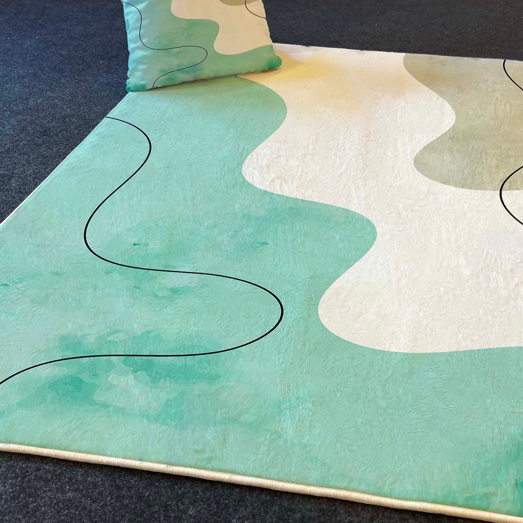 Abstract Green Ultra Soft Kids Rug, Pillow Case Gift, Playground Rug ...