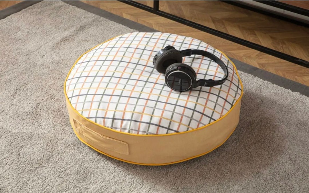Checkered Round Floor Cushion Floor Pillow Floor Sofa - Etsy