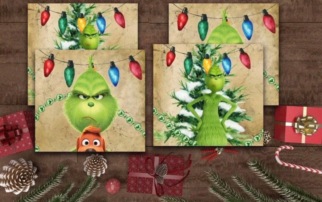 Grinch Coasters X 4 Grinch Coasters - Etsy