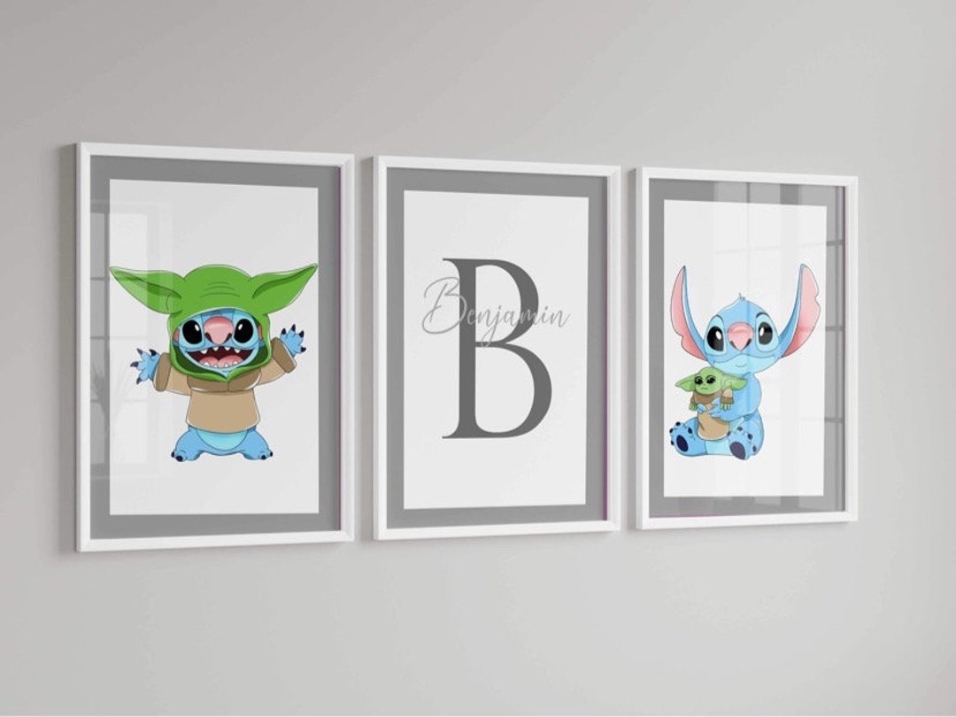 Personalised Stitch Nursery Prints X 3 , Stitch Prints , Personalised ...
