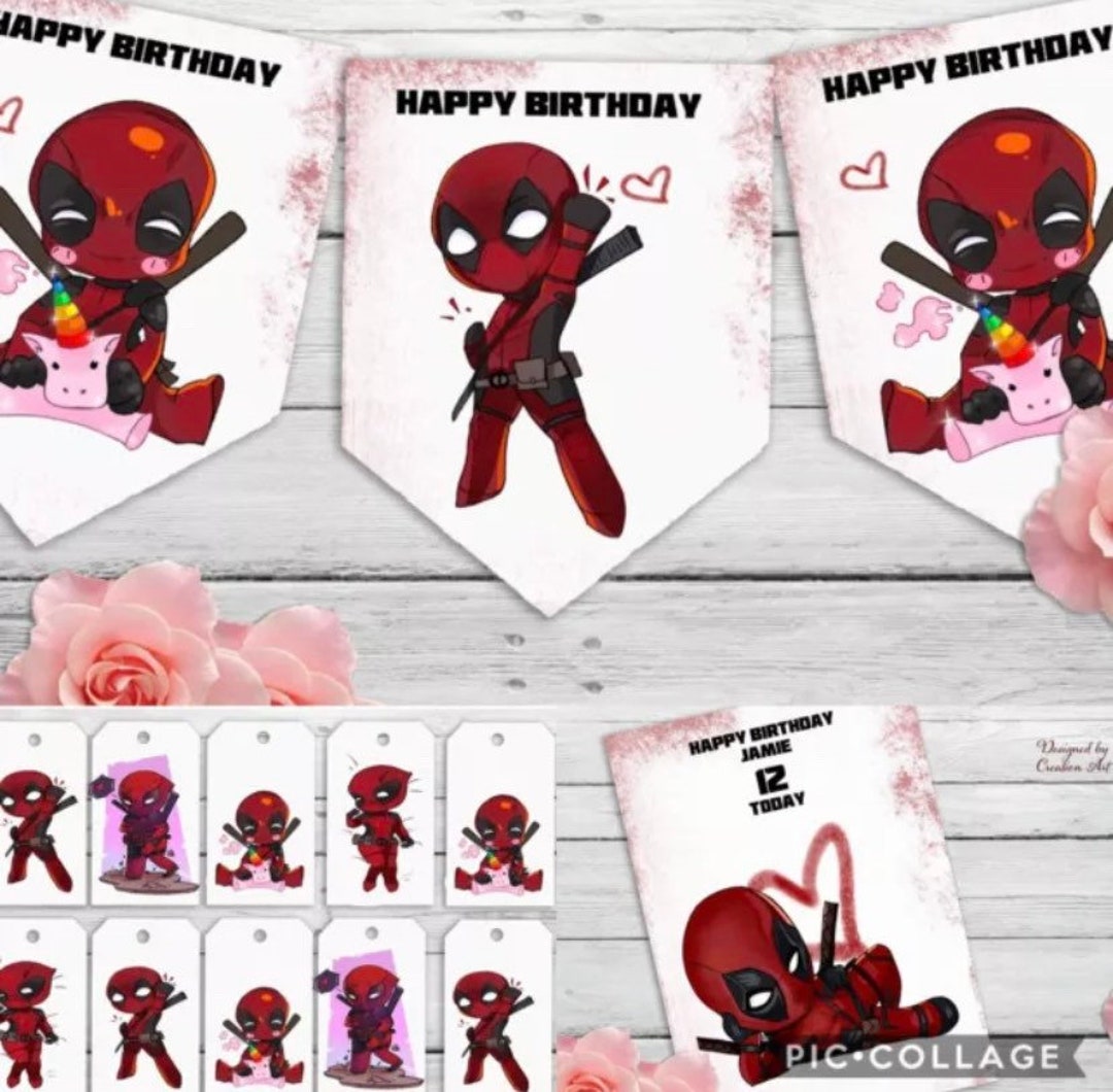 Deadpool Party Decoration Deadpool Bunting Deadpool - Etsy