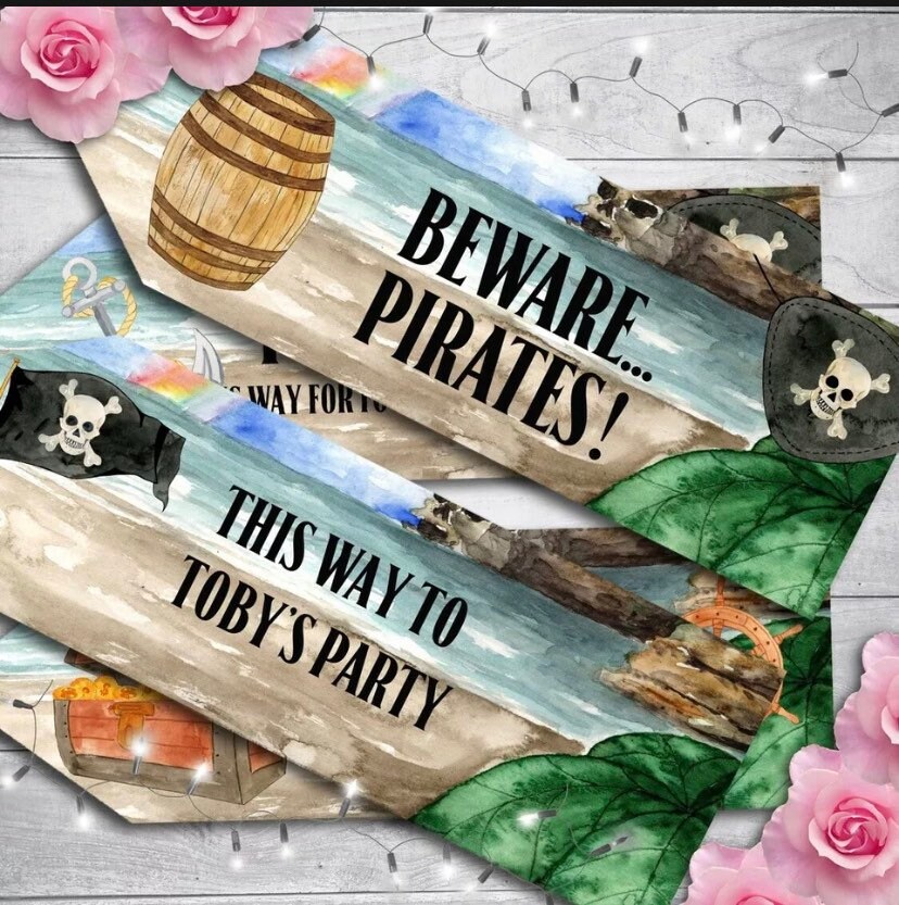 Personalised Pirate Party Arrows Pirate Birthday Decoration | Etsy