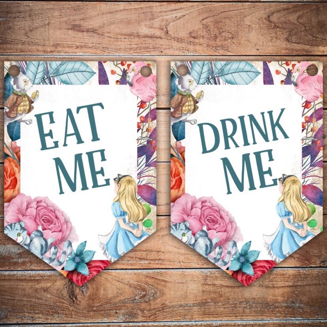 Alice in Wonderland Candy Bar Party Bunting Tea Party - Etsy