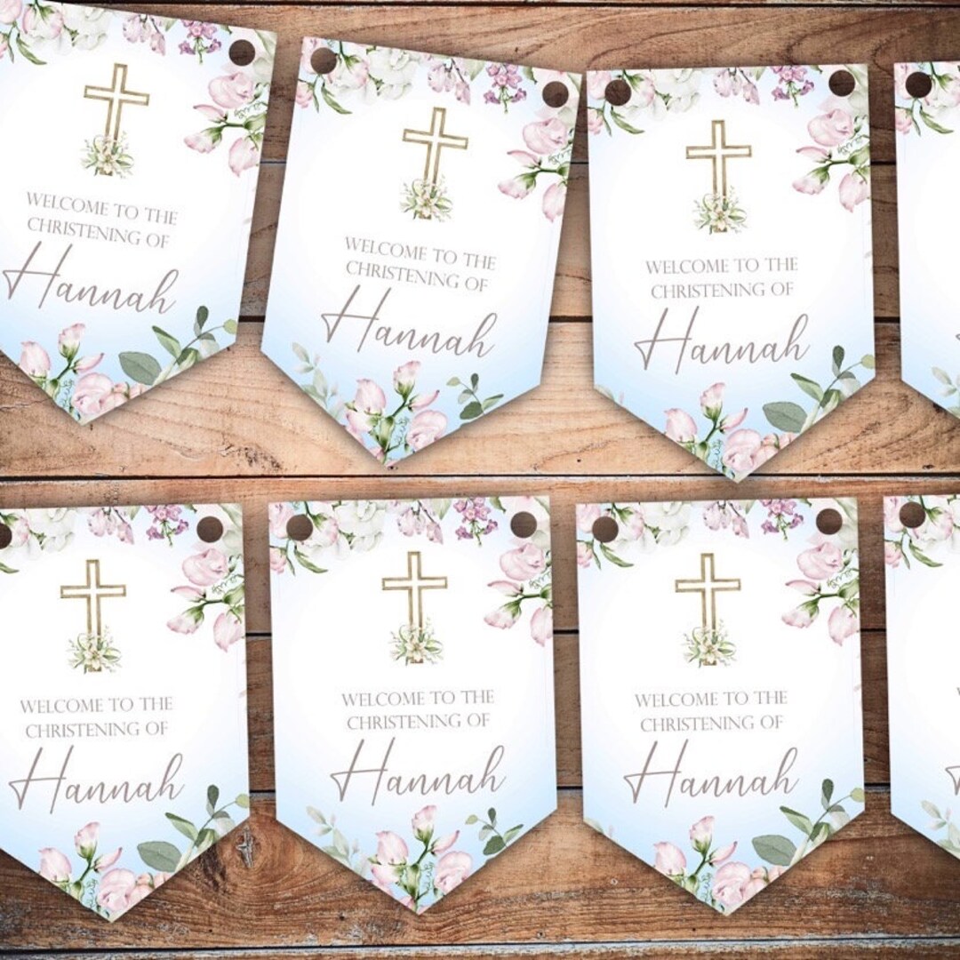 Personalisierte Taufe Wimpelkette Banner - Etsy.de