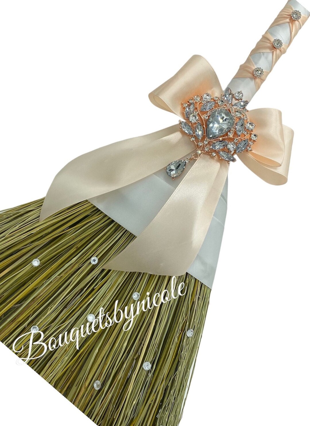 Customized Wedding Jumping Broom L Blush L White L Traditional Wedding ...