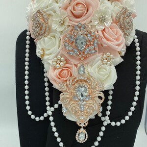 Blush Coral Real Touch Roses Bouquet L Brooch Bouquet L Bridal - Etsy