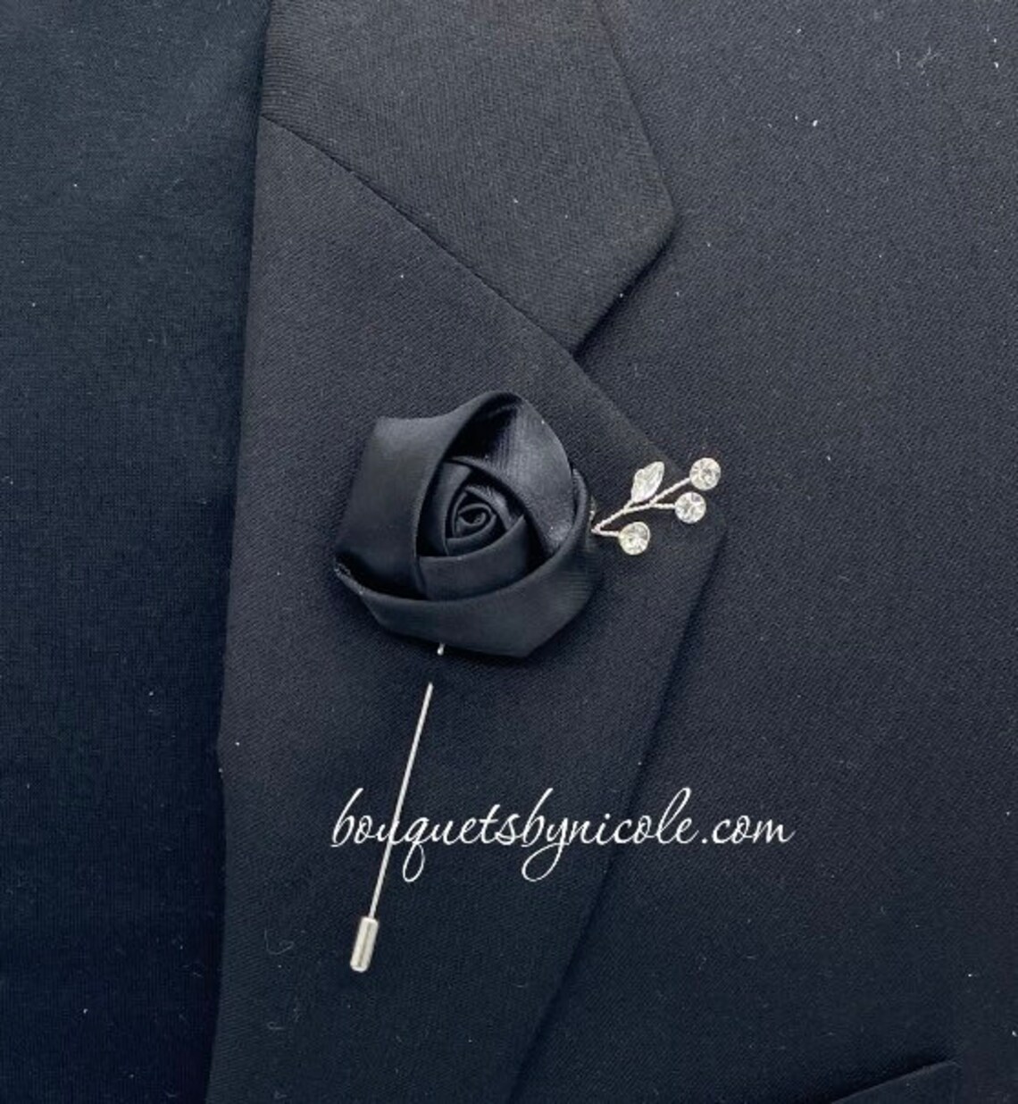 Customized Mens Formal Wear Boutonniere Black L Lapel Pin - Etsy