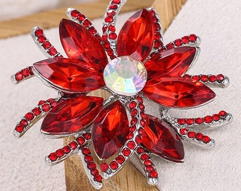 Large Red Brooch - Etsy