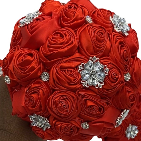 Red Brooch Bouquet - Etsy
