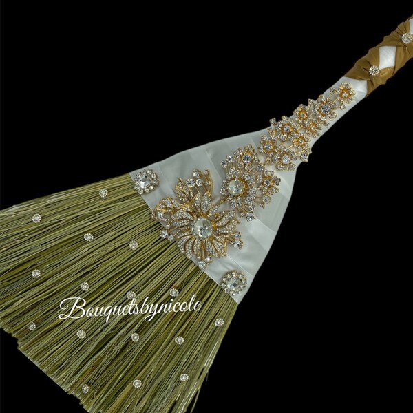 Rhinestone Wedding Broom - Etsy