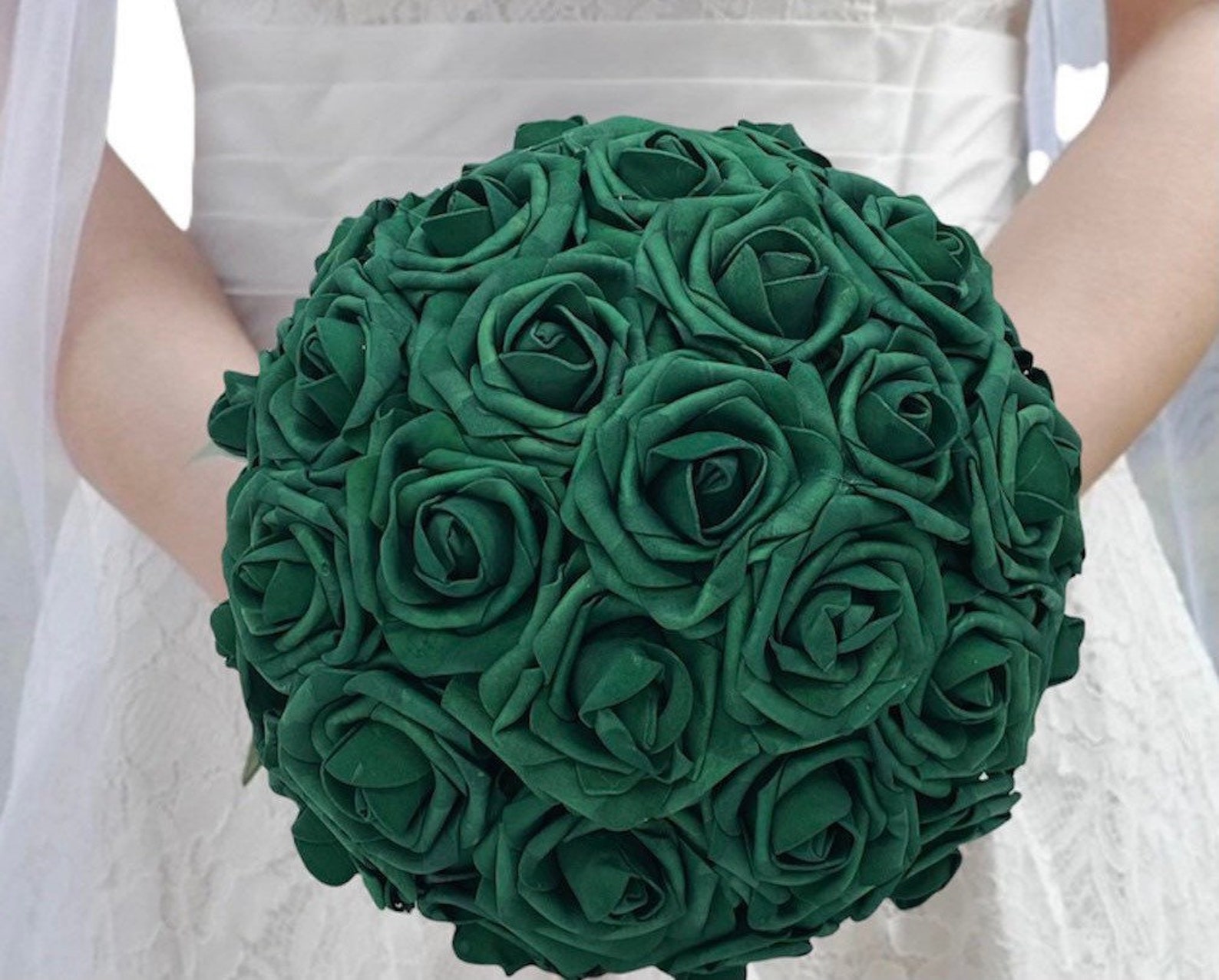 Emerald Green Bouquet L Real Touch Bridal Bouquet L - Etsy
