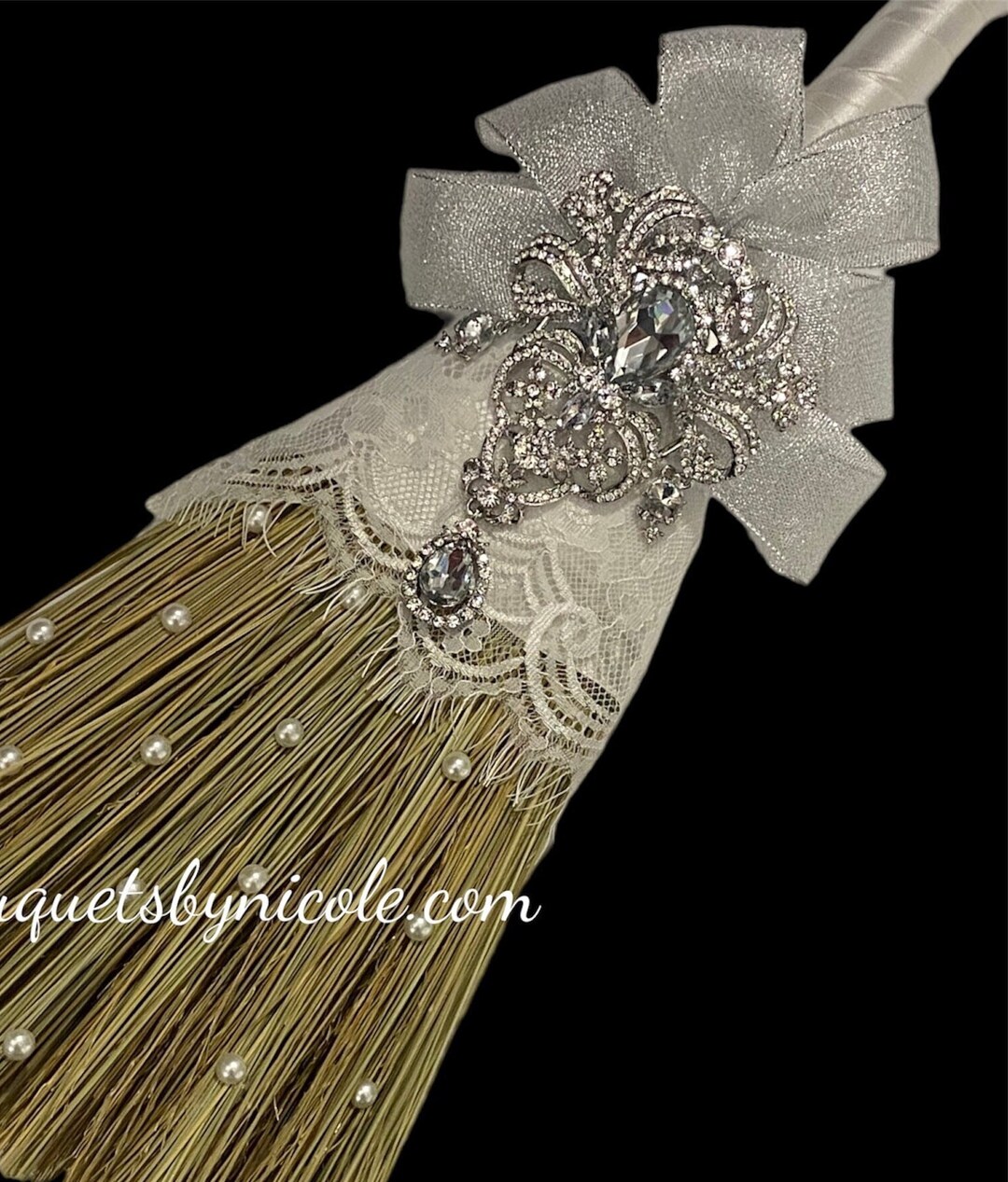 Customized Wedding Jumping Broom L White Lace L Traditional Wedding ...