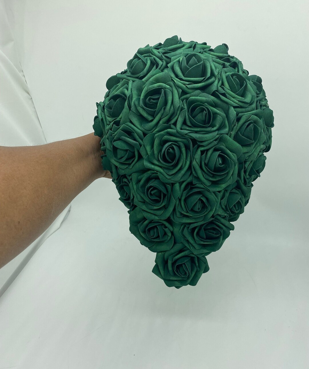 Emerald Green Bouquet L Real Touch Roses Bouquet L Bridal - Etsy