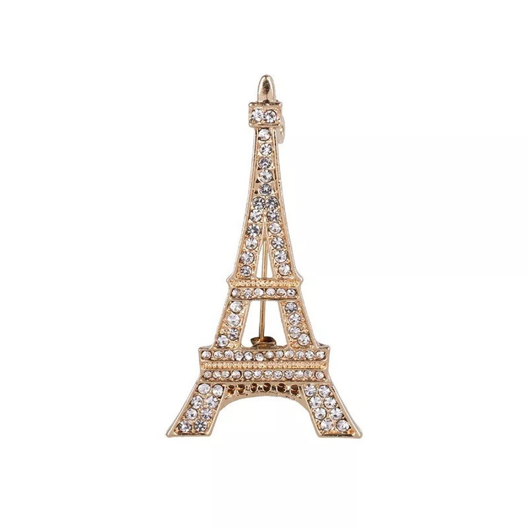 24hr. Ship L Eiffel Tower Crystal L Rhinestone Rhinestone L Brooch L ...