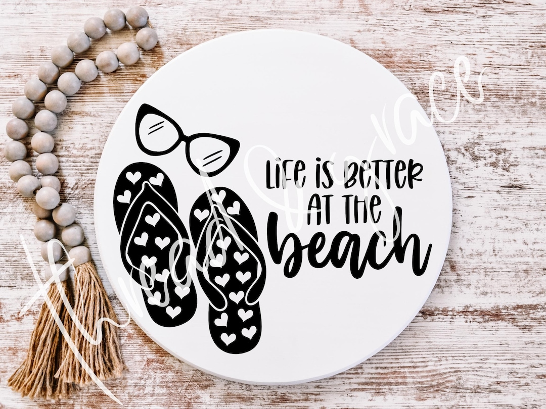 Life is Better at the Beach Nautical Digital Design, Beach Door Hanger ...