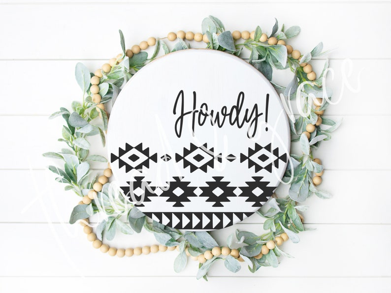 Howdy Boho Pattern Digital Design, Door Hanger Cut File, Aztec Inspired ...