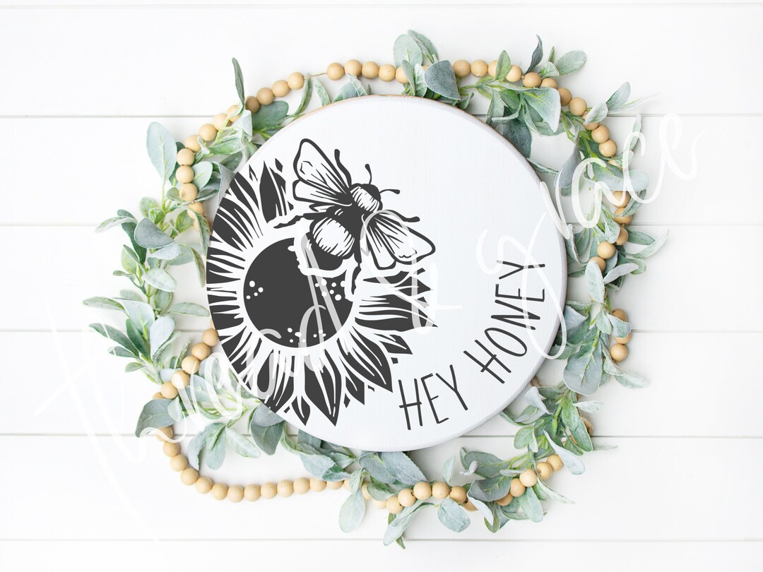 Hey Honey Digital Design, Honey Bee Door Hanger Cut File, Spring ...