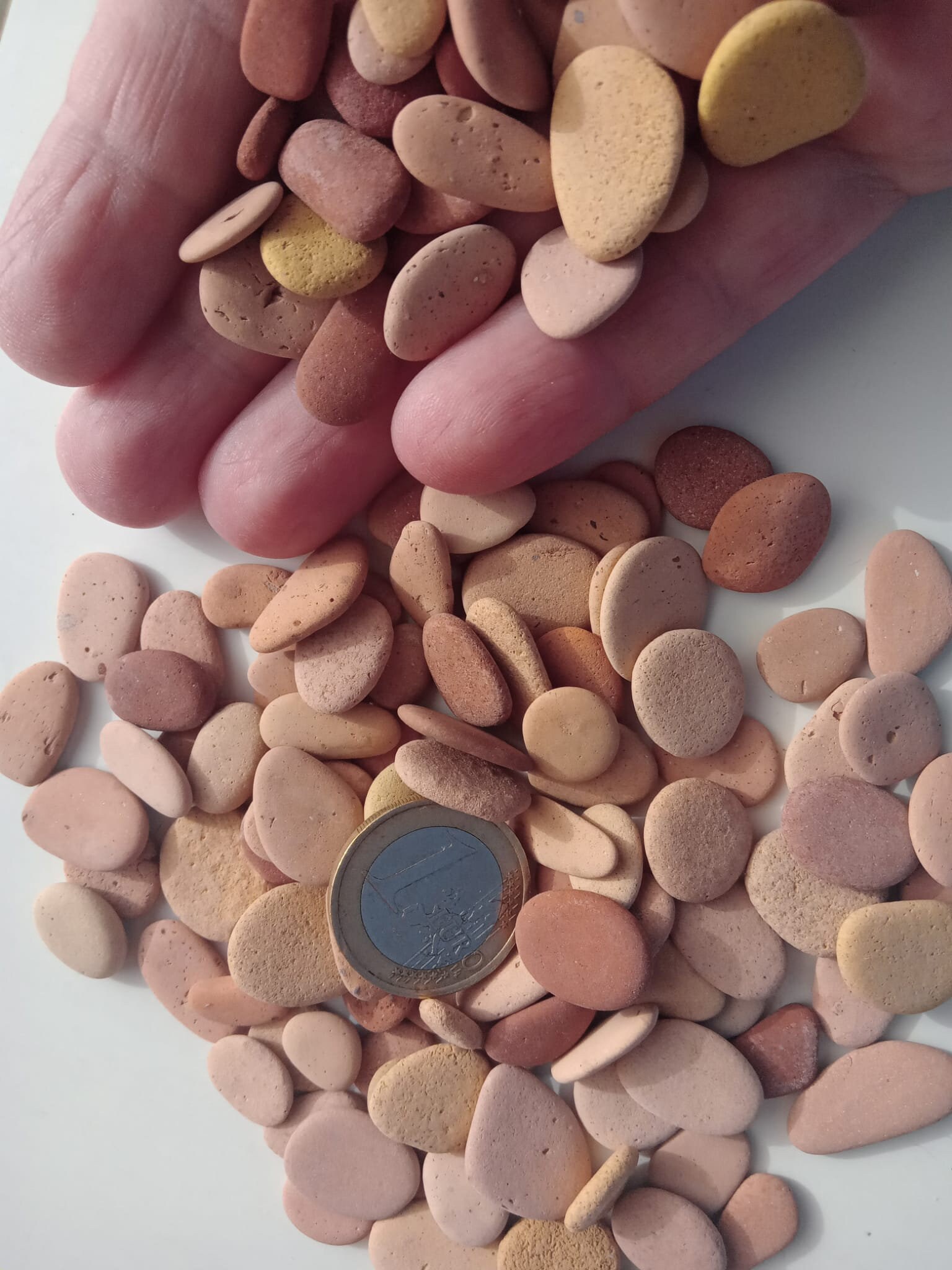 143 Small and Very Small Flat Pieces in Marine Terracotta/ Beach ...