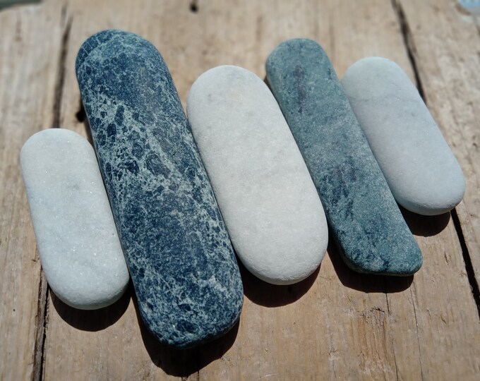 5 Pcs Elongated Shapes Stones Smoothed by the Sea / K-132 - Etsy