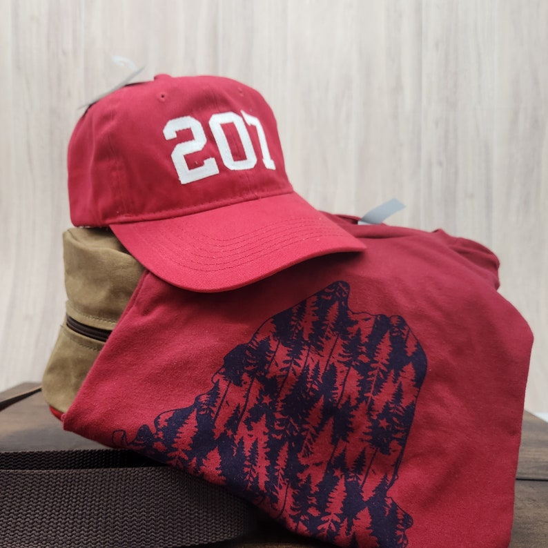 Maine 207 Area Code Hat | Twill Appliqué Baseball Cap - Etsy
