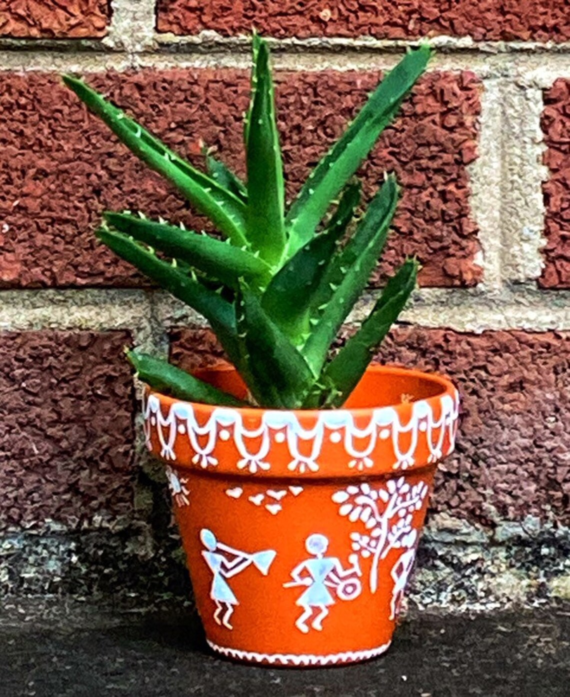 Painted Pots 3 Hand Painted Warli Art Flower Pots Unique - Etsy