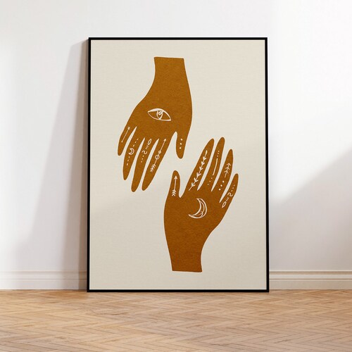 Moon Hands Art Print - Etsy