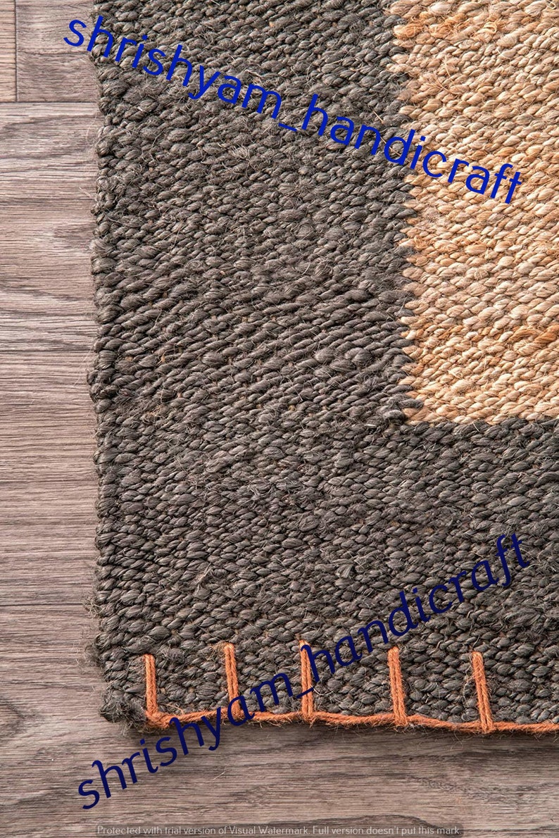 Jute Rectangle Rug 3x5 Feet Rug Rag Natural Rug Jute Handwoven | Etsy